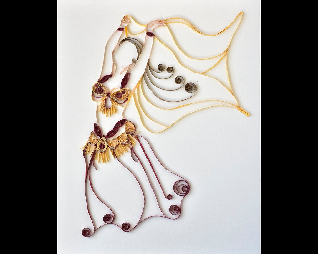 Belly Dancer With Veil Paper Quilling Wall Art - Etsy
