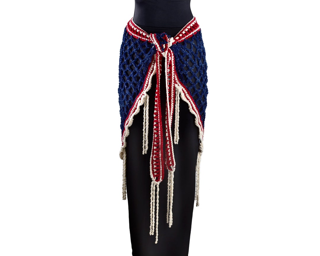 Sumptuously Soft Red, White, & Blue Belly Dance Hip Scarf or Shawl - Etsy