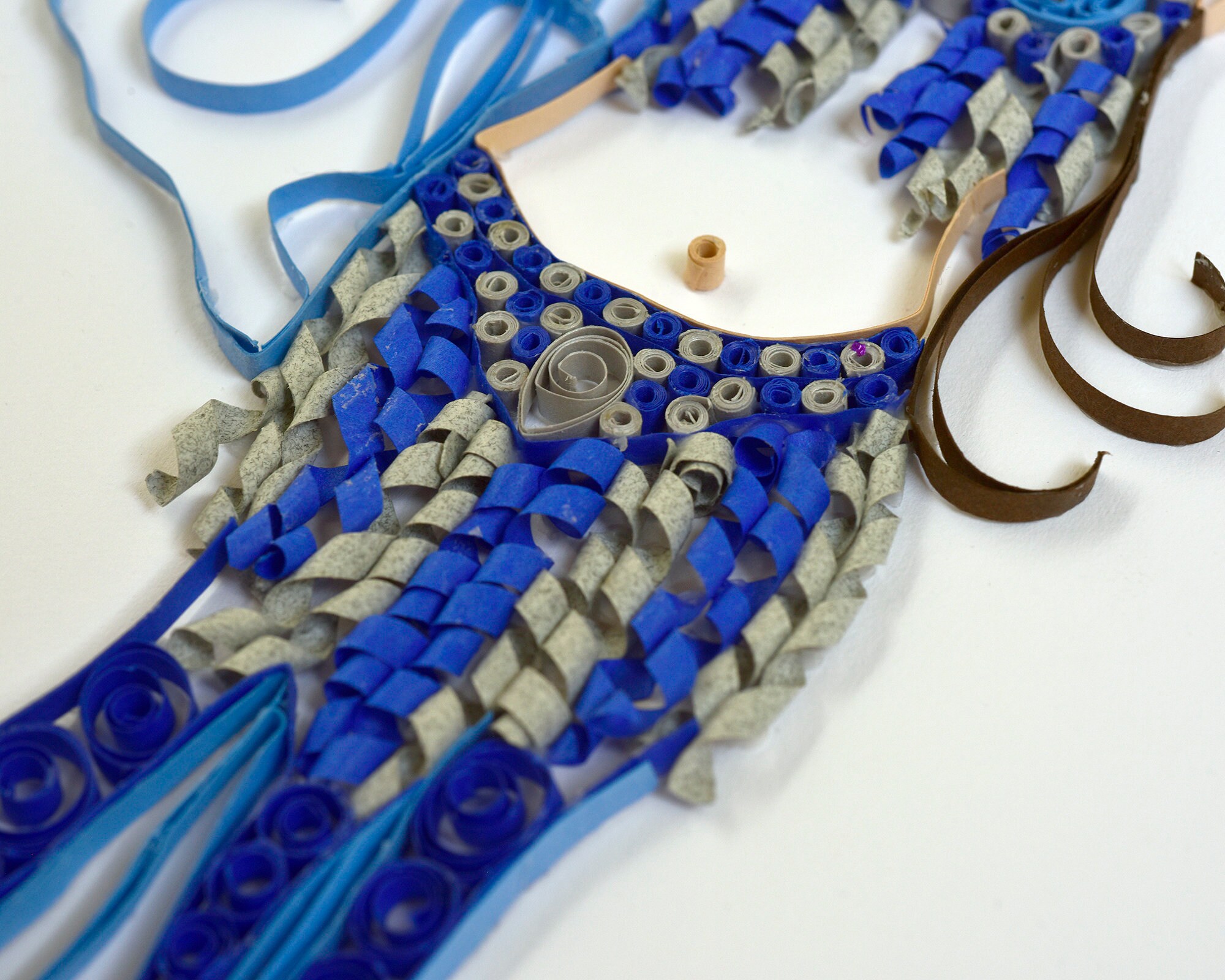 Belly Dancer With Veil in Blue & Silver Paper Quilling Wall Art - Etsy