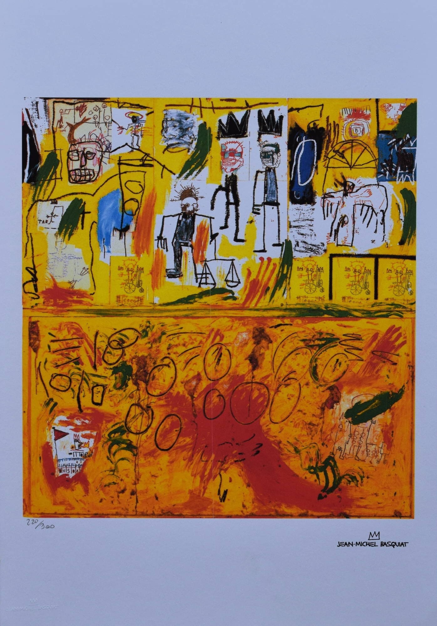 JEAN MICHEL BASQUIAT yellow Tar and Feathers Lithography L.E. 220/300 ...