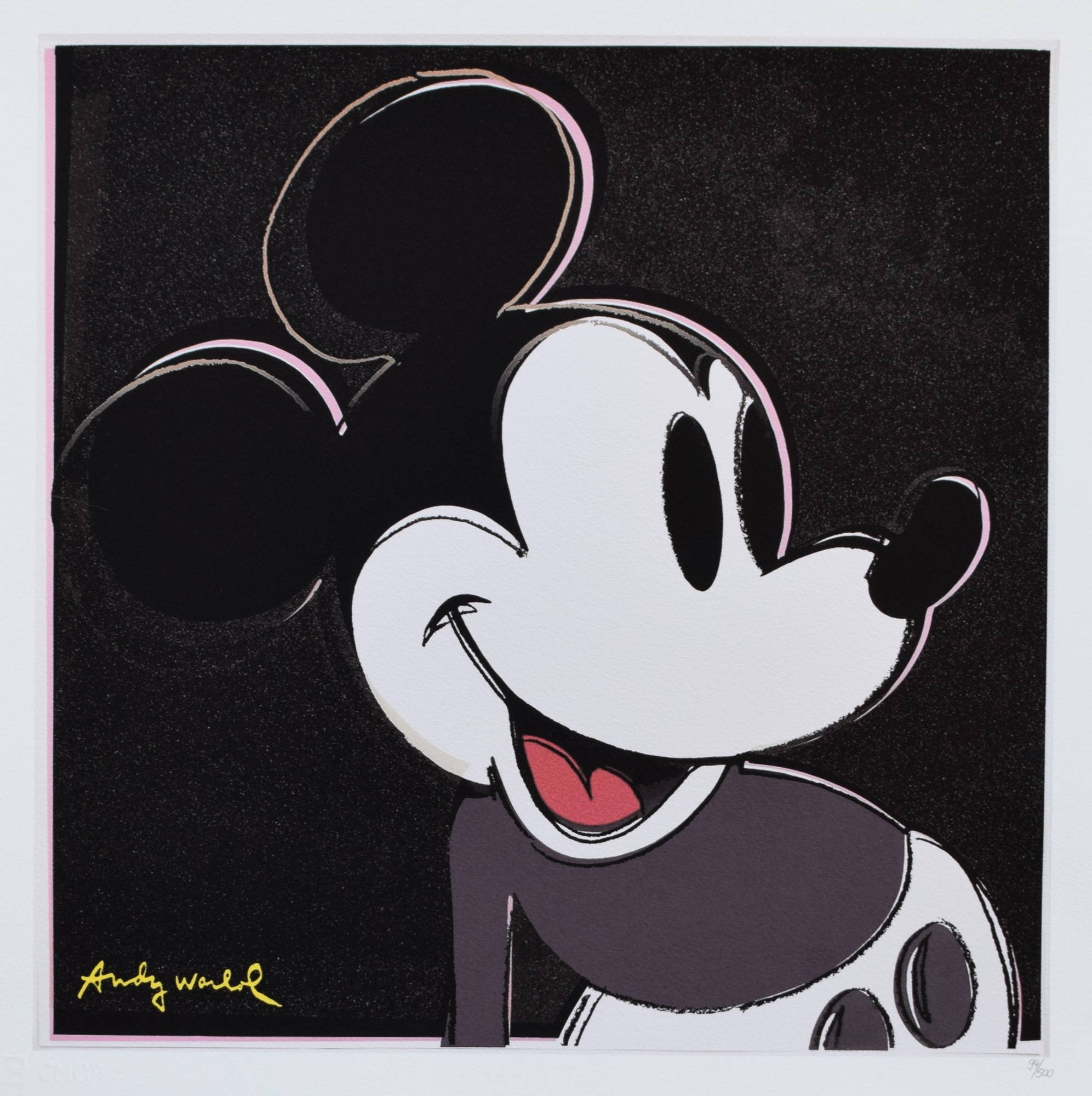 ANDY WARHOL mickey Mouse Lithography L.E. 94/500 Numbered and Signed CMOA Stamp - Etsy