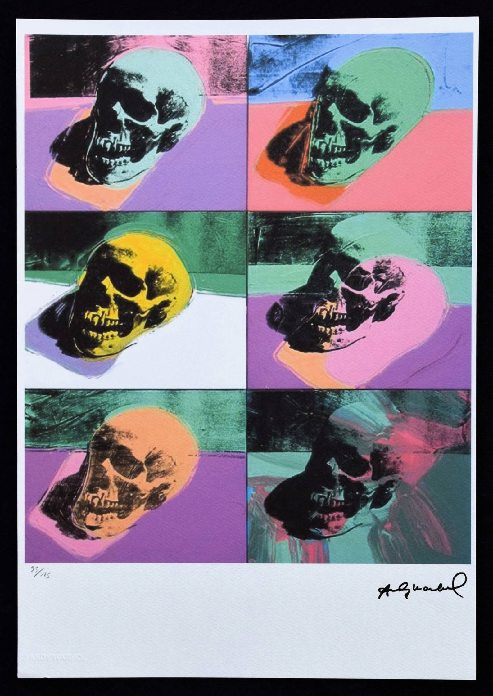 ANDY WARHOL skulls Lithography L.E. 95/125 Numbered and Signed 90's - Etsy