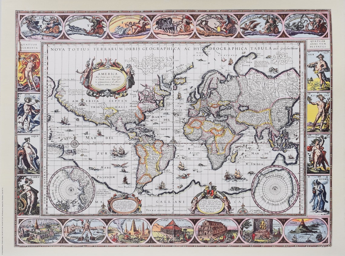 PLANISPHERE reprint of Antique Planisphere - Etsy