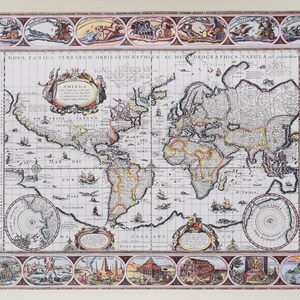 PLANISPHERE reprint of Antique Planisphere Original Vintage Poster Year ...
