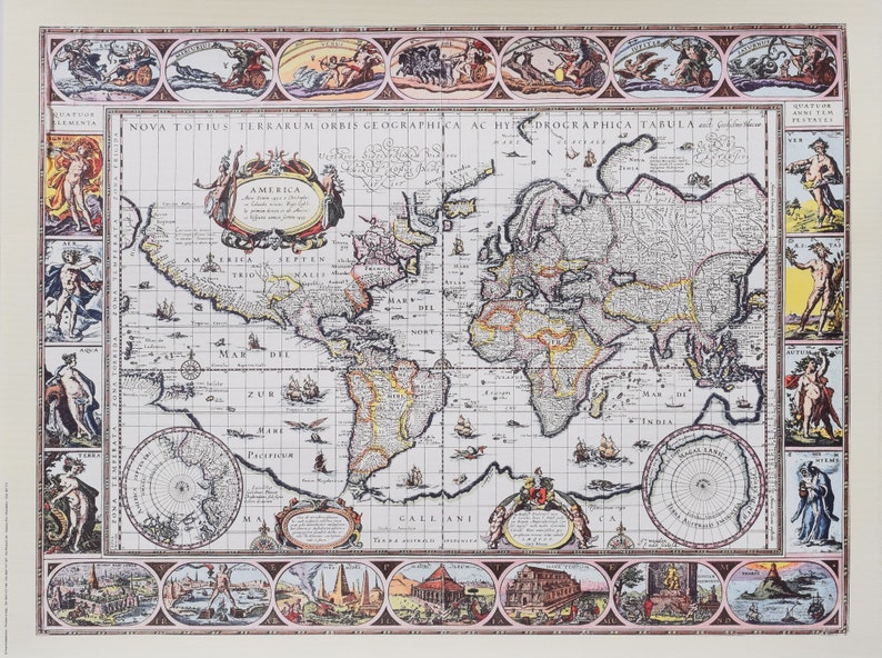 PLANISPHERE reprint of Antique Planisphere - Etsy