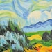 VINCENT VAN GOGH cornfield With Cypress to the Right Hand Made Oil ...