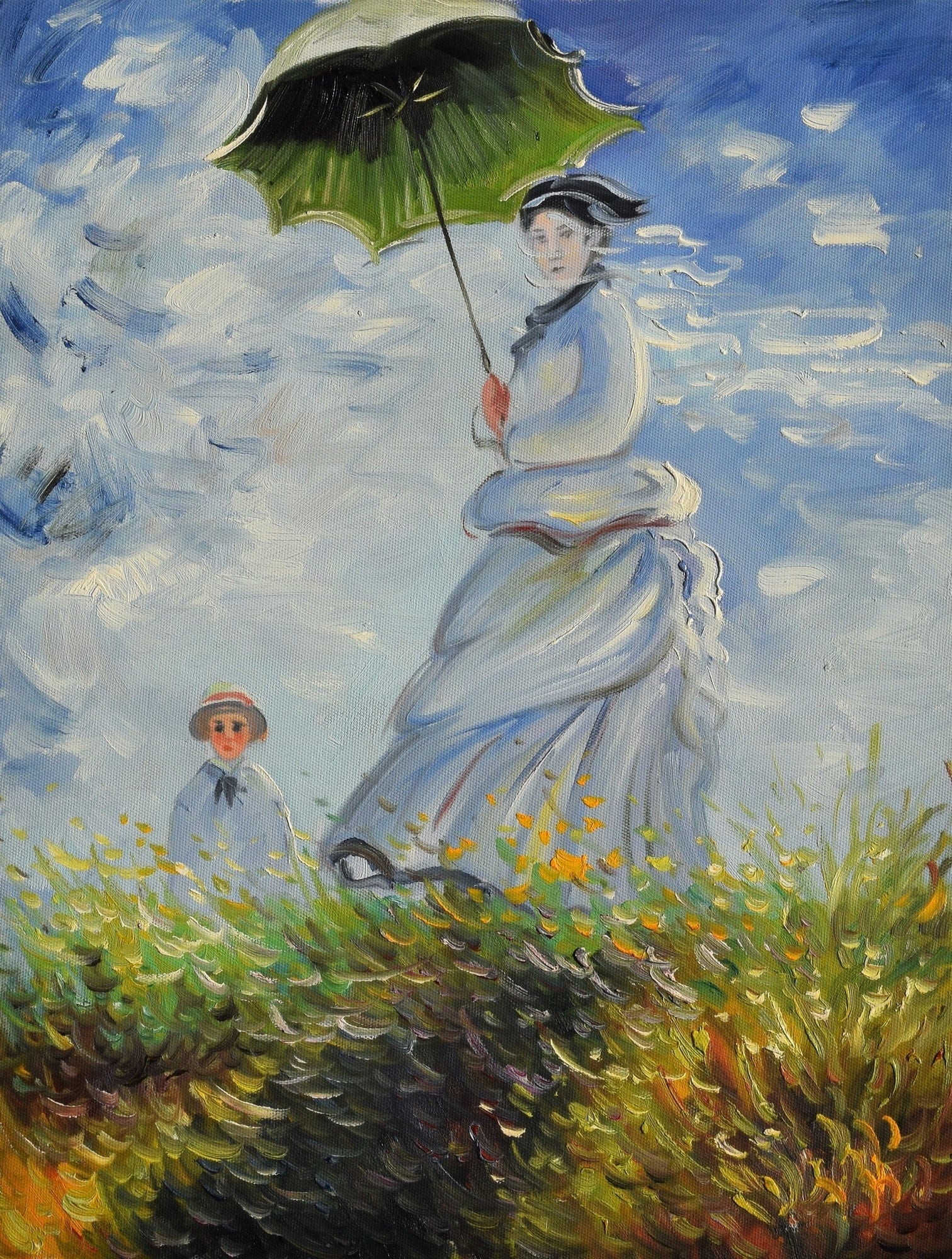 CLAUDE MONET woman With Parasol Oil Painting Reproduction Hand Made ...