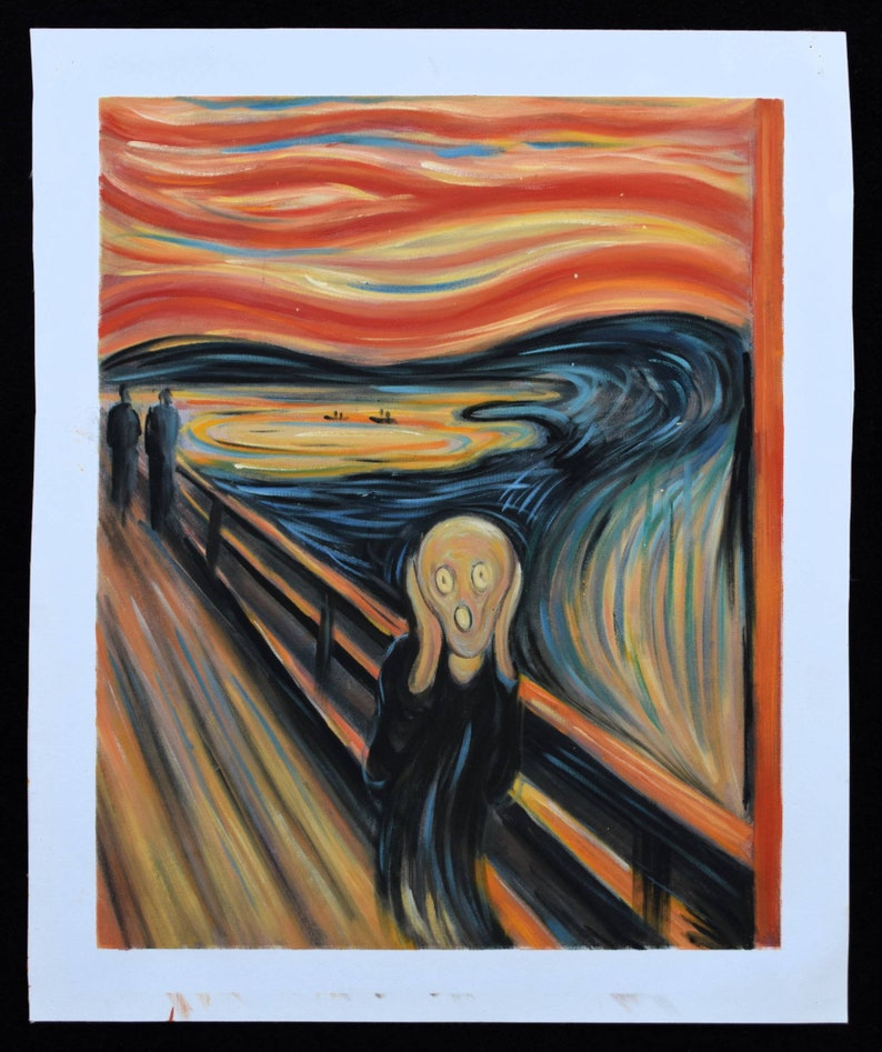 EDWARD MUNCH the Scream Oil Painting Reproduction Hand Made 50x40 Cm - Etsy