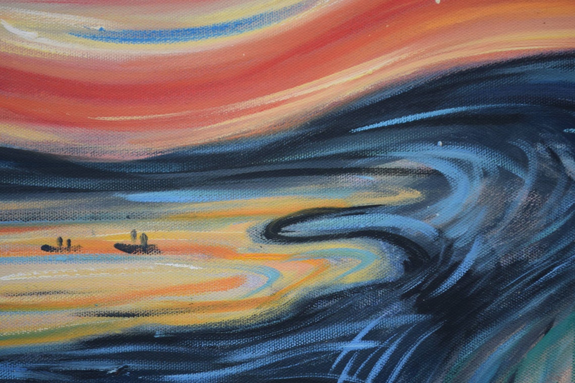 EDWARD MUNCH the Scream Oil Painting Reproduction Hand Made 50x40 Cm - Etsy