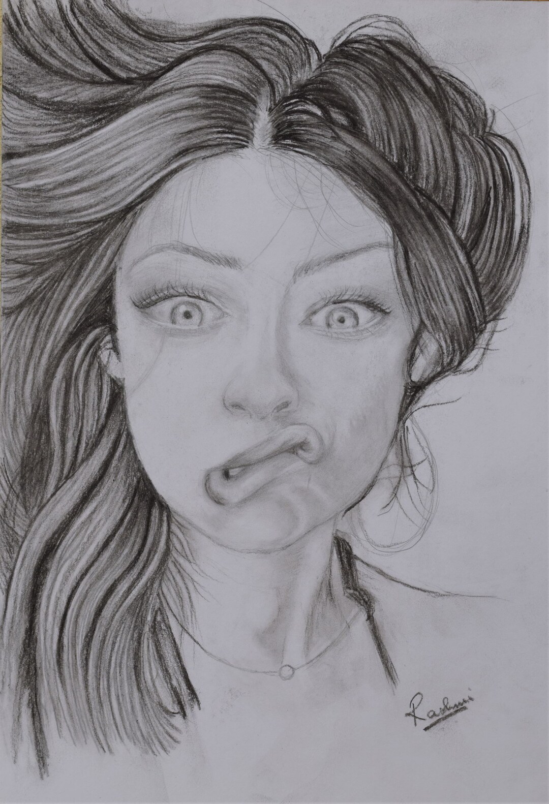 Rashmi Menon yikes Charcoal Drawing on Paper Signed by Artist Year 2019 ...