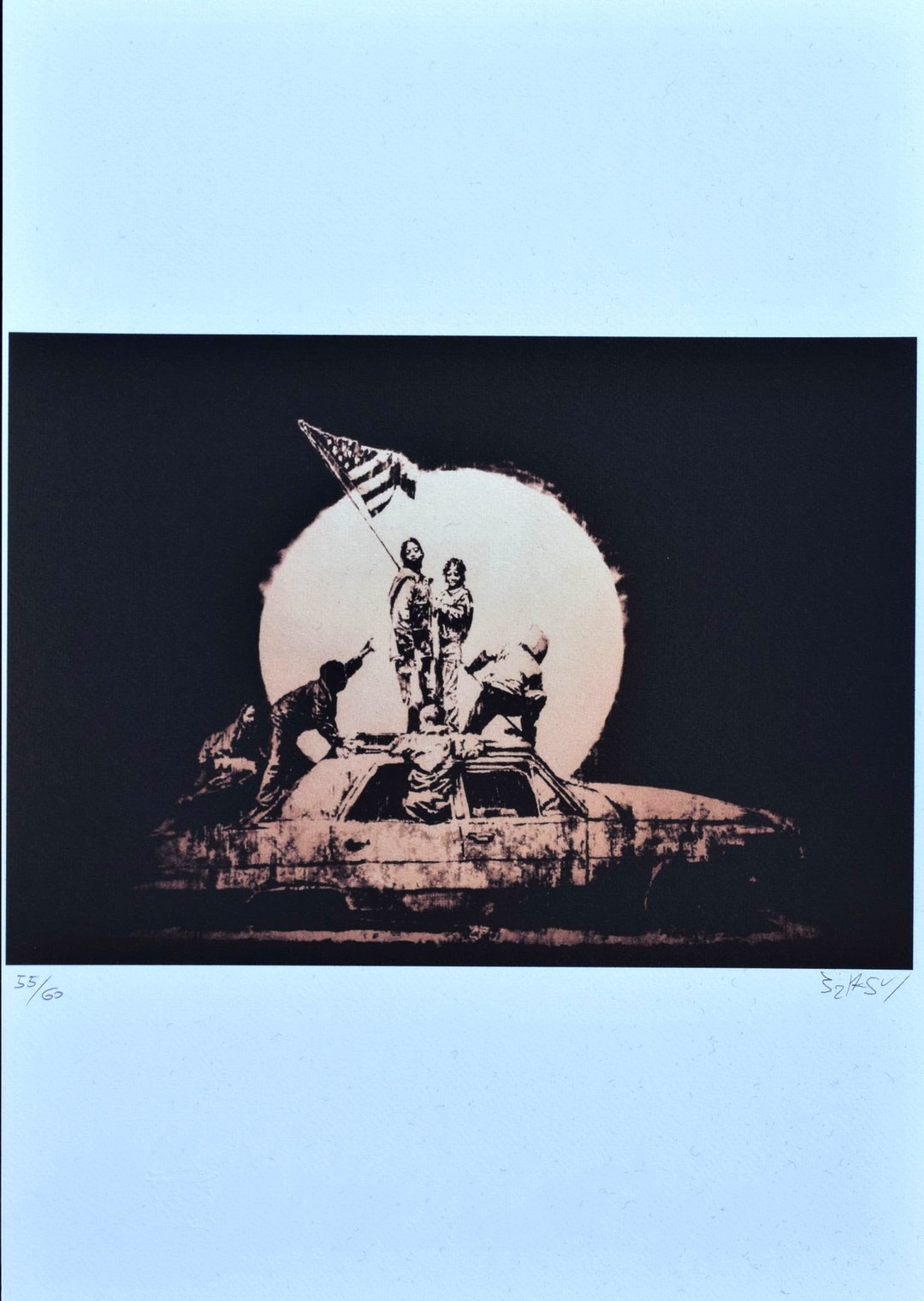BANKSY flag Lithography L.E. 55/60 2000's - Etsy