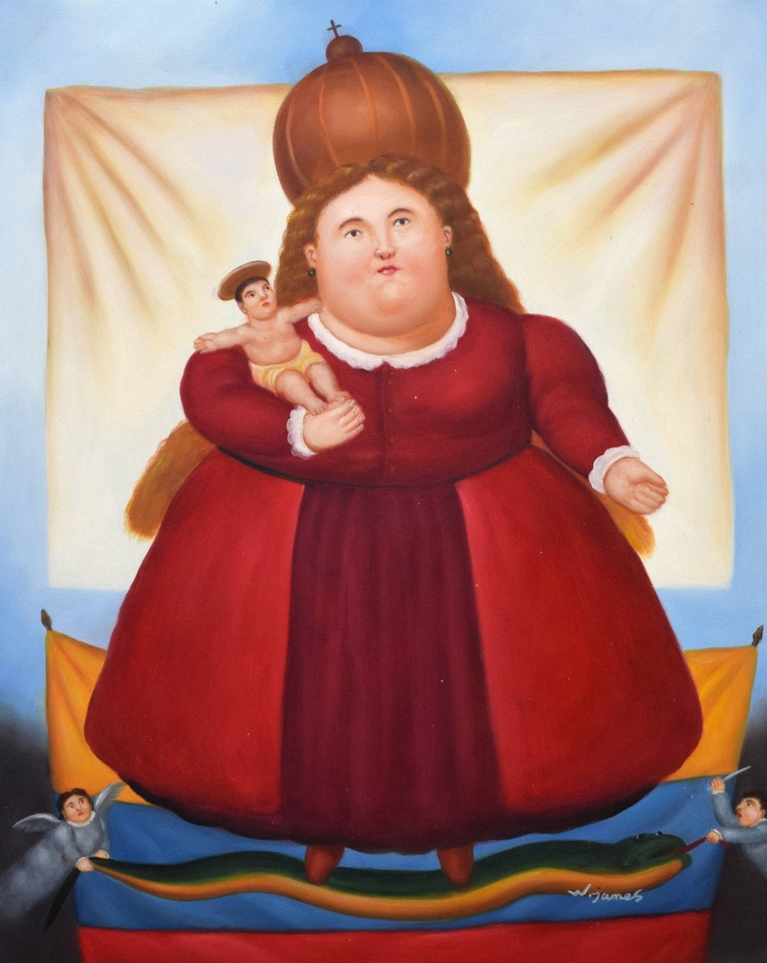 FERNANDO BOTERO virgen Oil Painting Reproduction Handmade Rare - Etsy