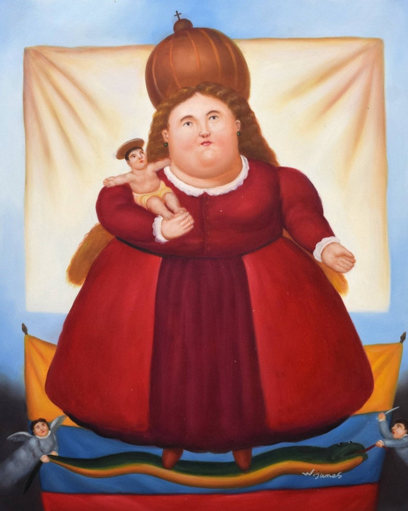 FERNANDO BOTERO virgen Oil Painting Reproduction Handmade Rare - Etsy