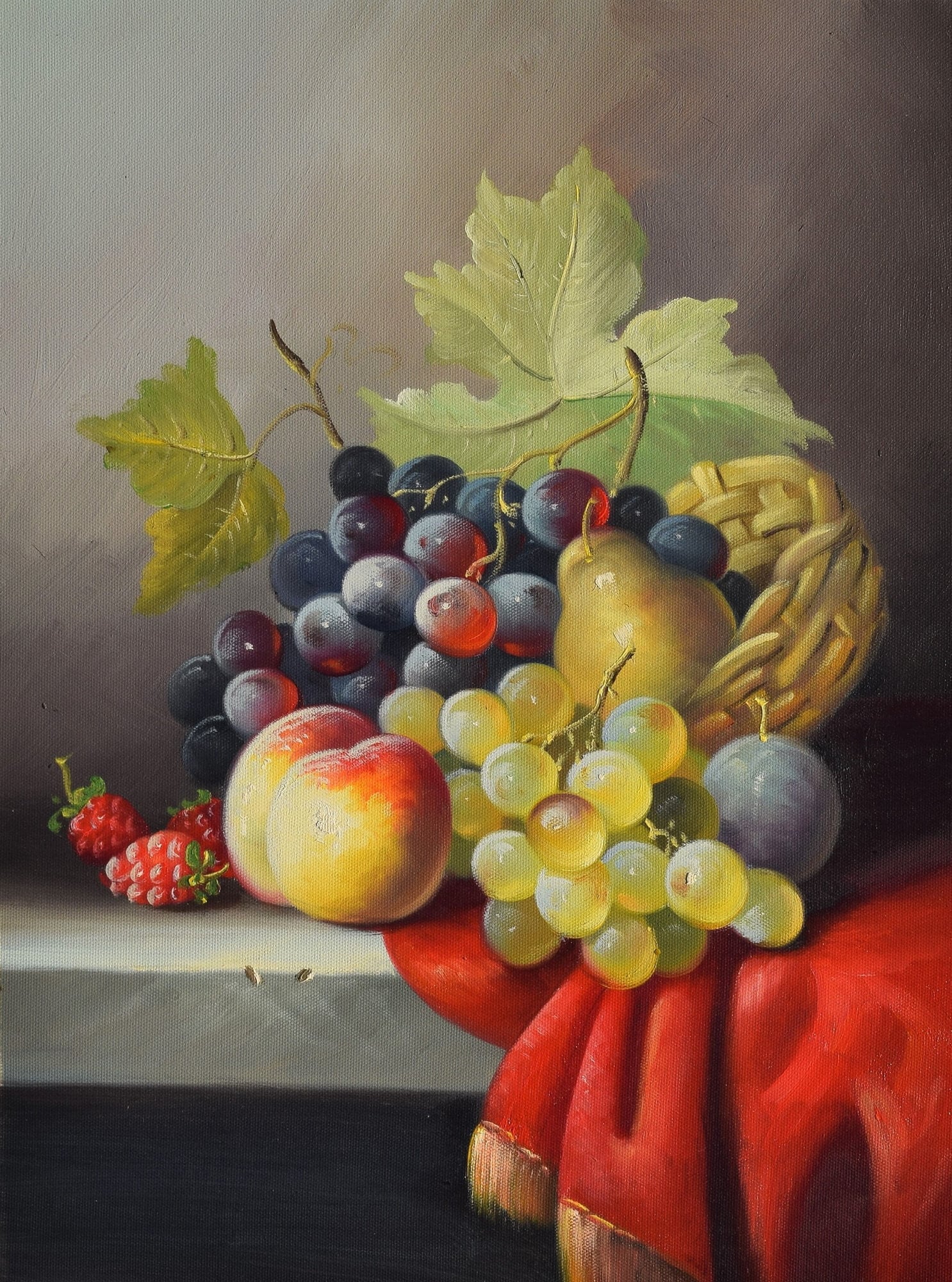 STILL LIFE table With Fruit Hand Made Oil Painting - Etsy