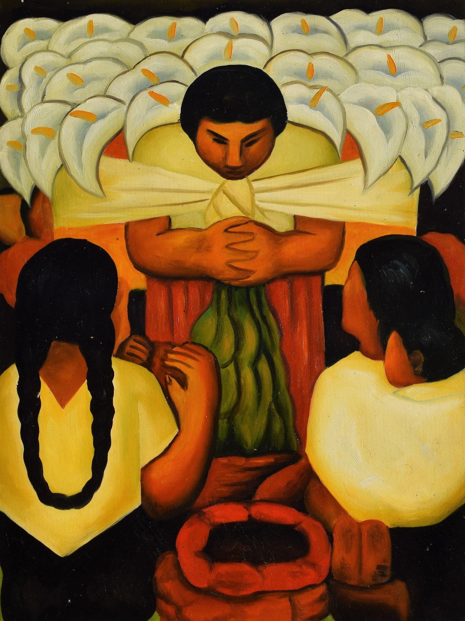 DIEGO RIVERA flower Seller Oil Painting - Etsy