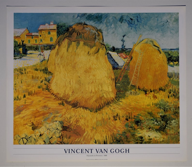 VINCENT VAN GOGH haystacks in Provence Original Vintage Poster Year of ...