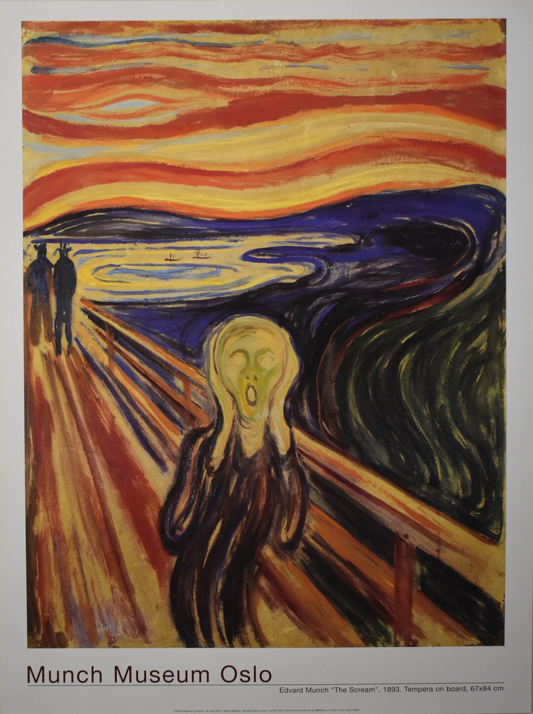 EDWARD MUNCH the Scream Original Vintage Poster Printed for the edward ...