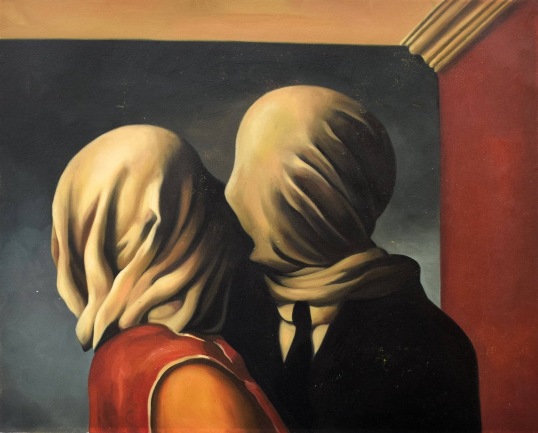 RENE' MAGRITTE the Lovers Ii Oil Painting Reproduction Hand Made 40x50 ...
