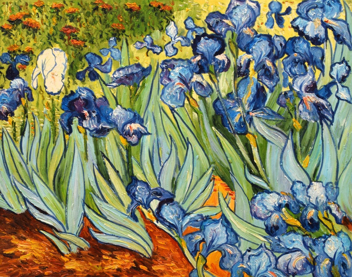 VINCENT VAN GOGH iris Oil Painting - Etsy