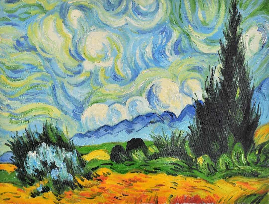VINCENT VAN GOGH cornfield With Cypress to the Right Hand Made Oil ...