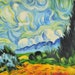 VINCENT VAN GOGH cornfield With Cypress to the Right Hand Made Oil ...