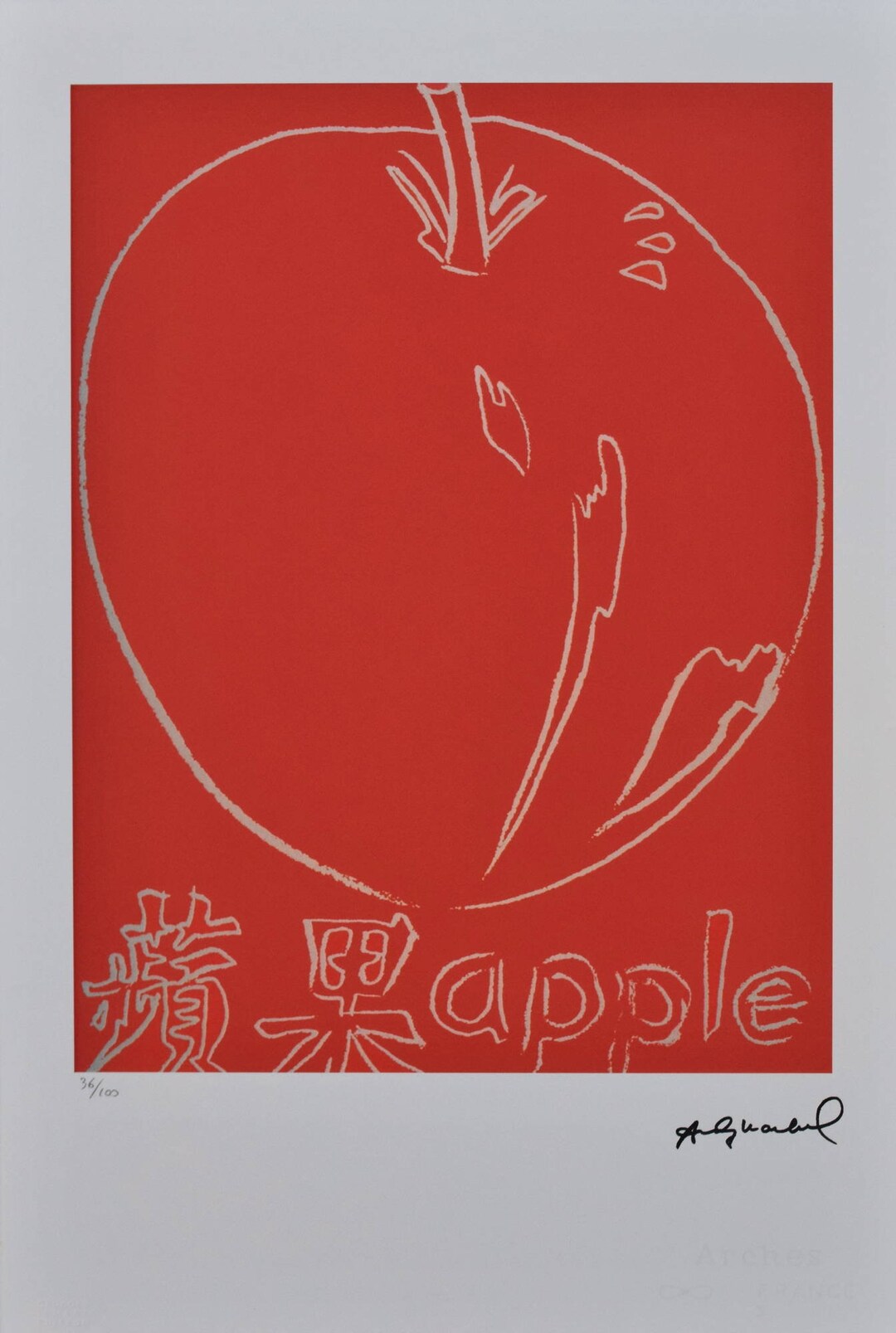 ANDY WARHOL apple Lithography L.E. 36/100 Numbered and Signed Leo ...