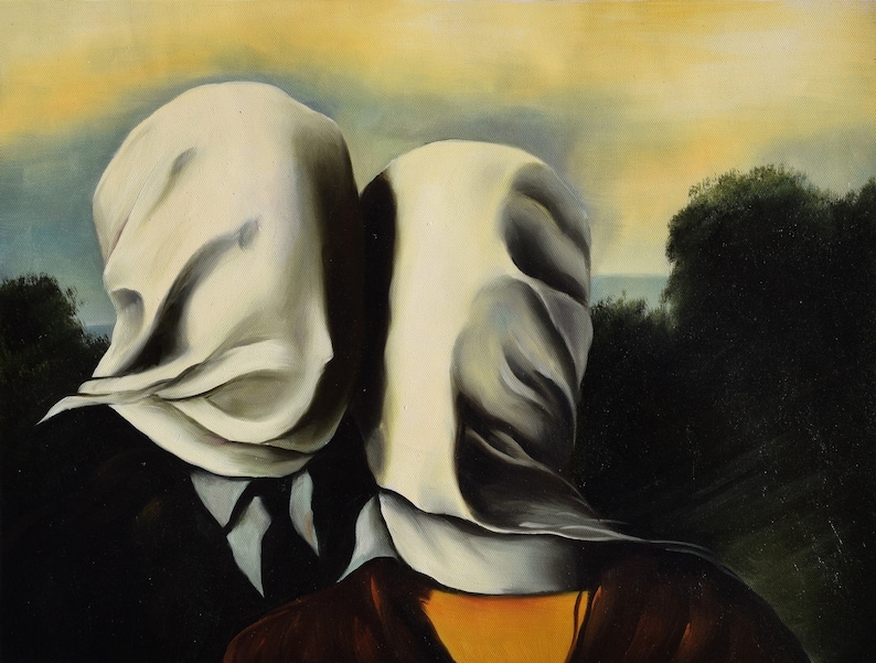 RENE' MAGRITTE the Lovers I Oil Painting Reproduction Hand Made - Etsy