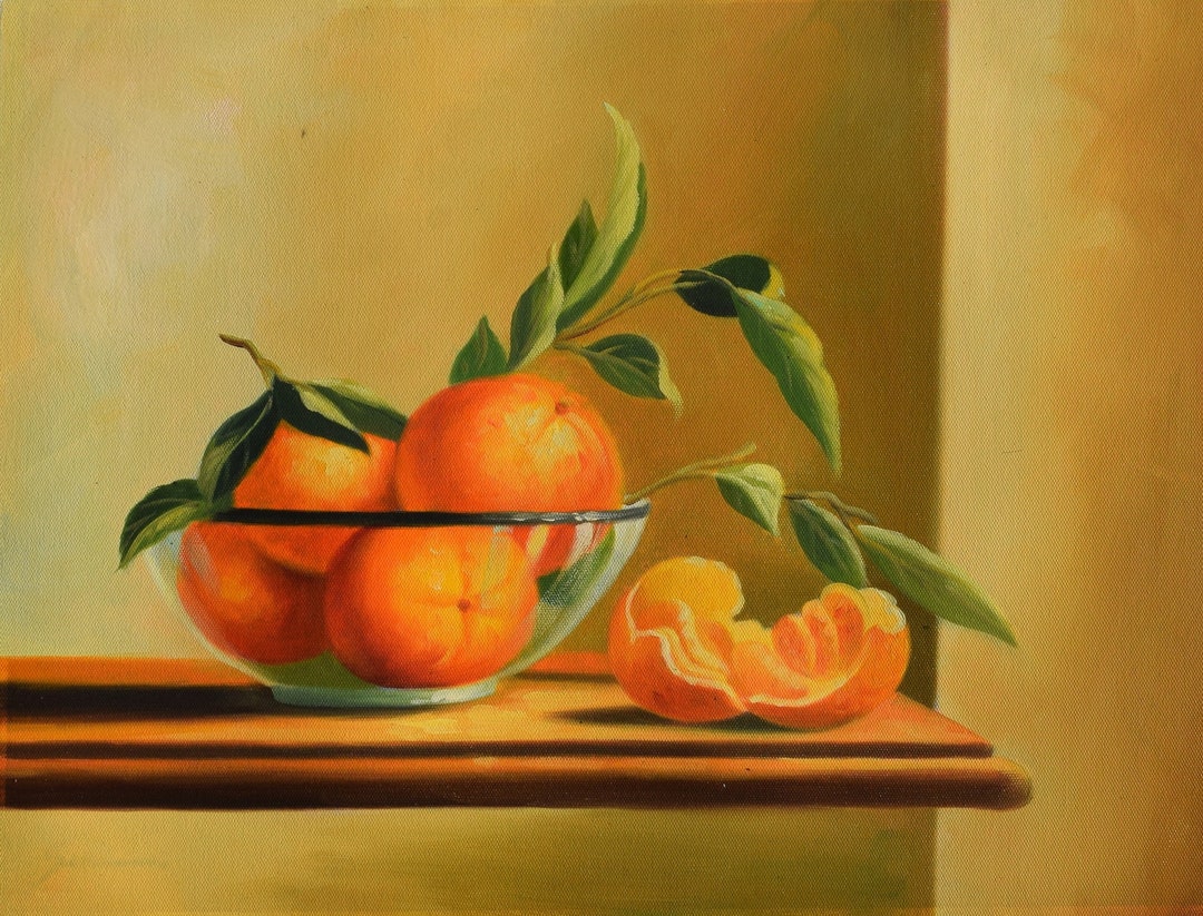 STILL LIFE table With Oranges Hand Made Oil Painting - Etsy