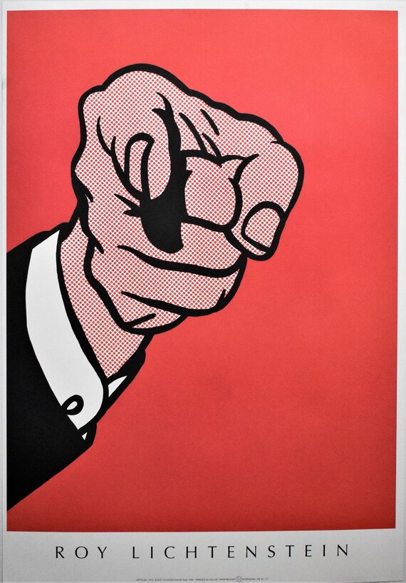 ROY LICHTENSTEIN finger Pointing Original | Etsy