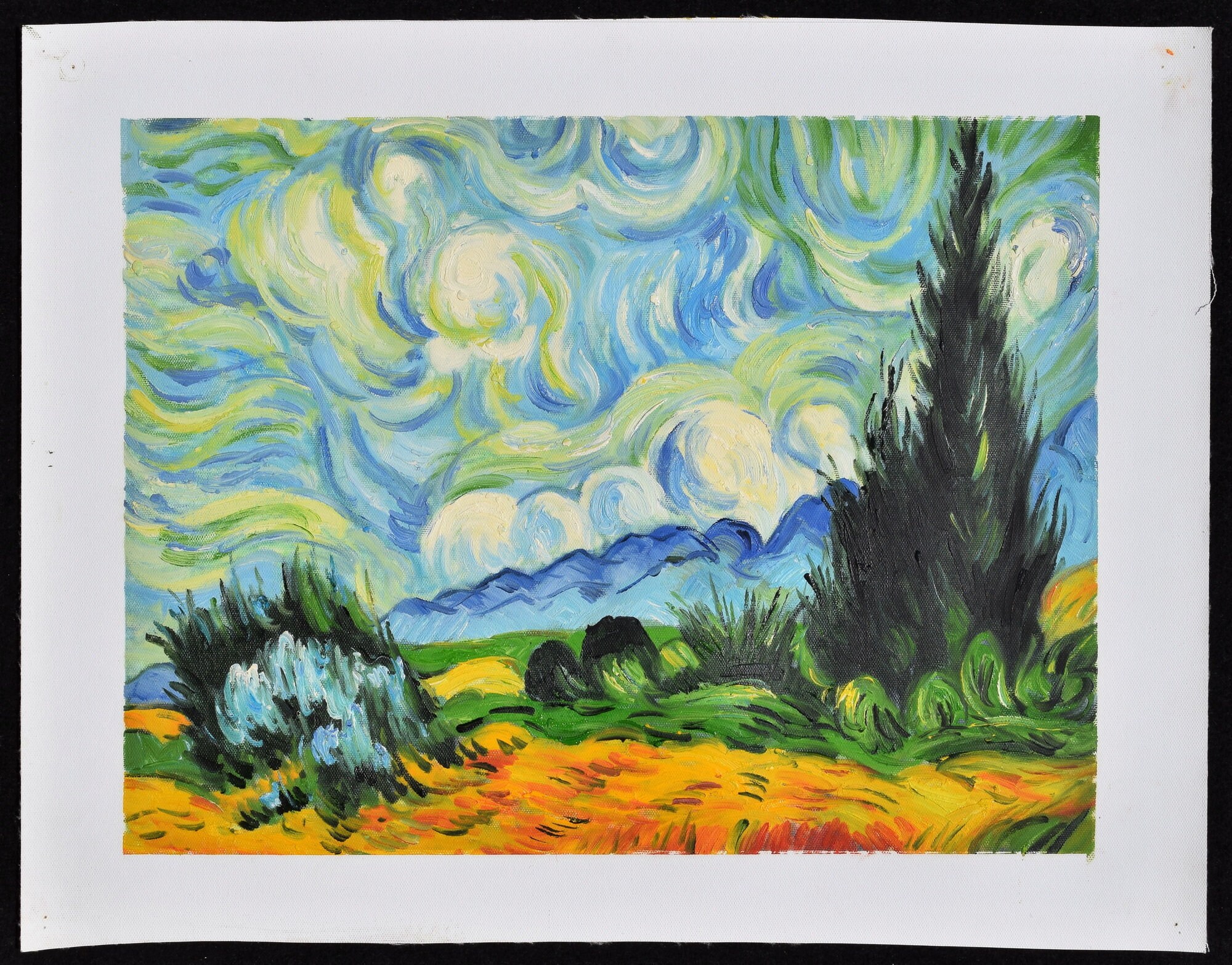 VINCENT VAN GOGH cornfield With Cypress to the Right Hand Made Oil ...
