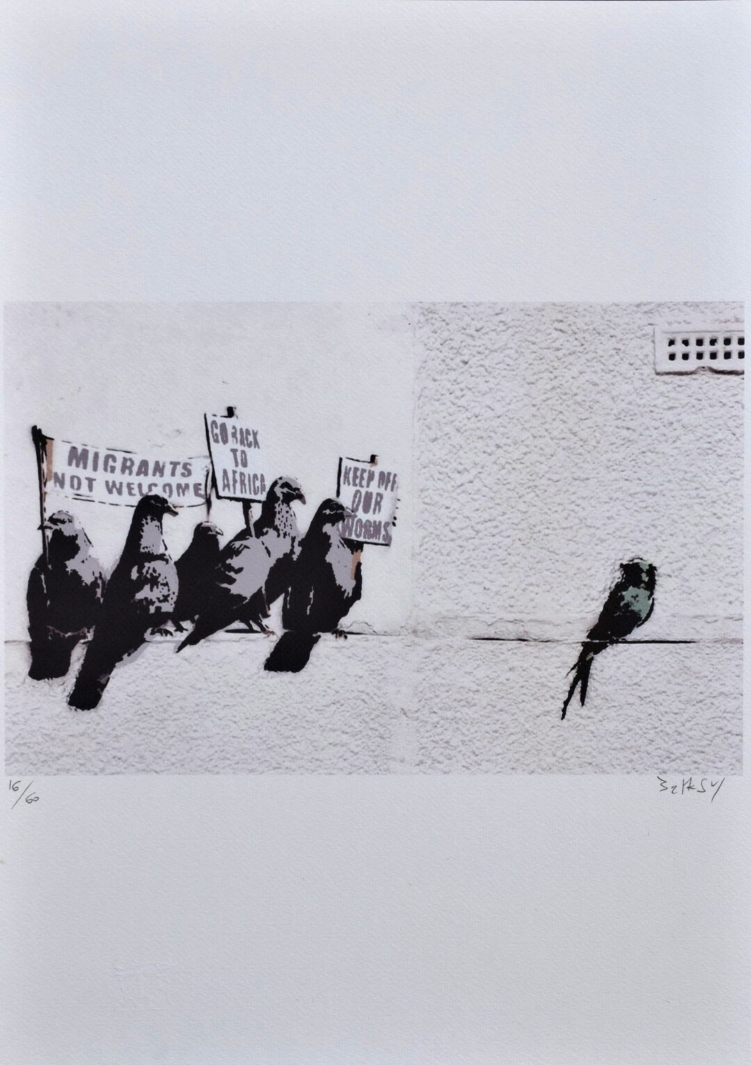 BANKSY birds of Feather Lithograph L.E. - Etsy