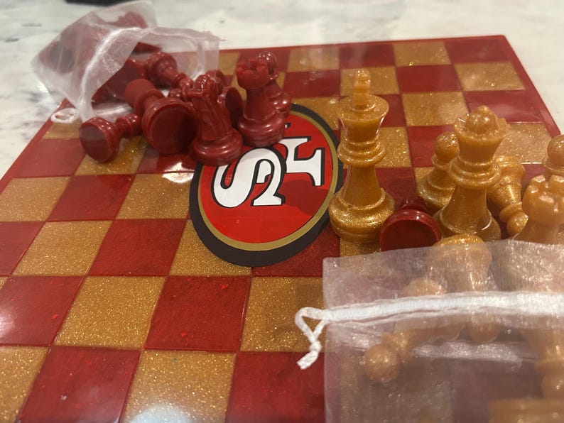 Custom Sports Team Resin Chess Set: Football, Baseball, Basketball ...