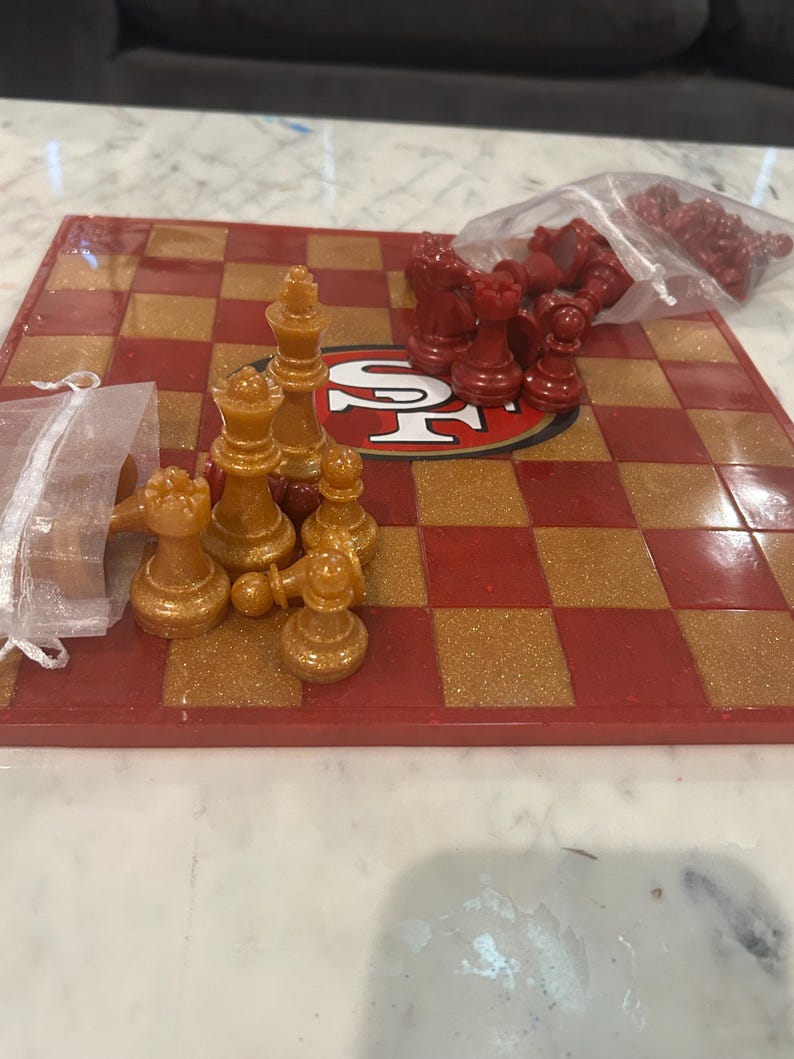 Custom Sports Team Resin Chess Set: Football, Baseball, Basketball ...