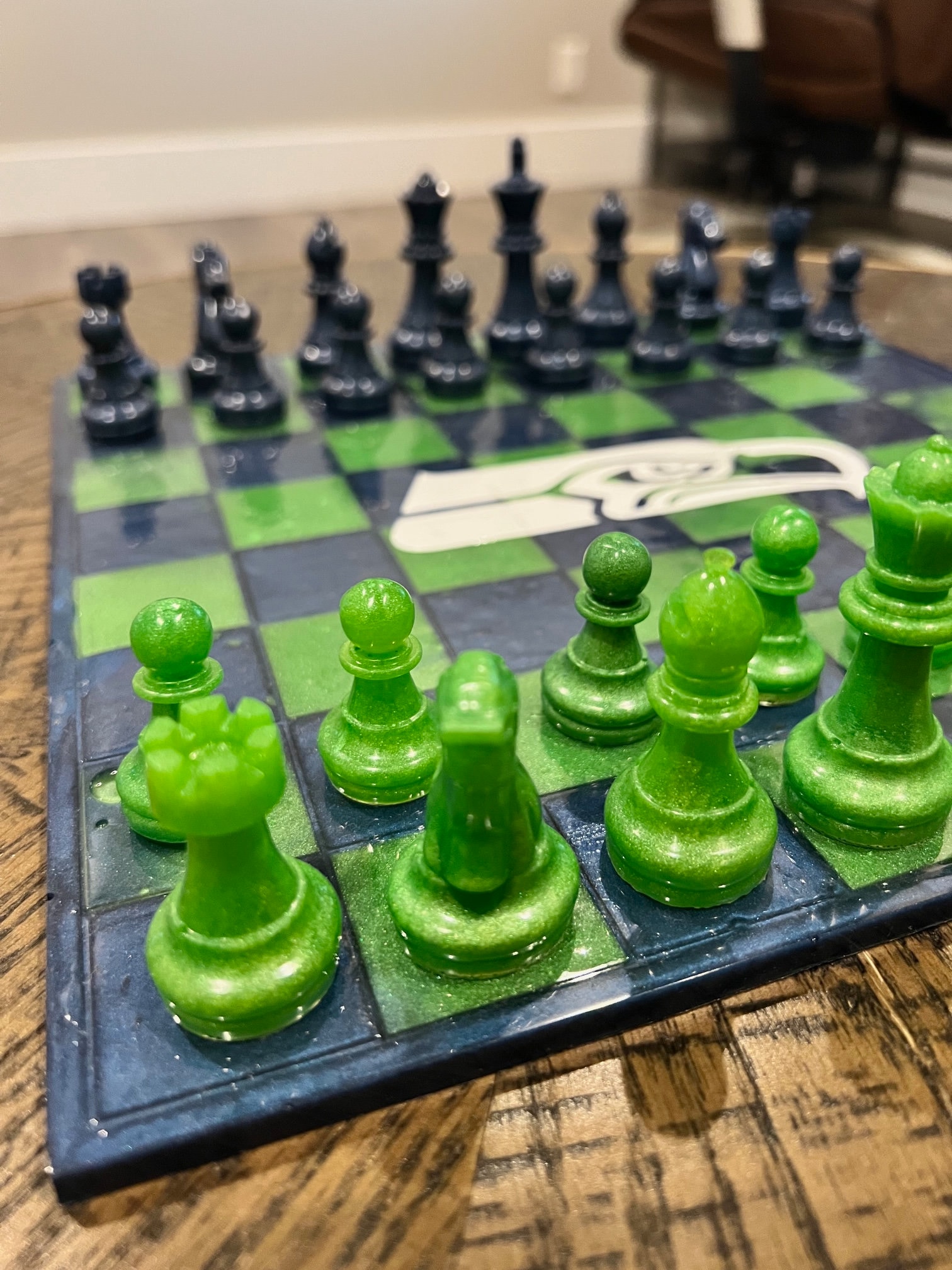 Custom Sports Team Resin Chess Set: Football, Baseball, Basketball ...