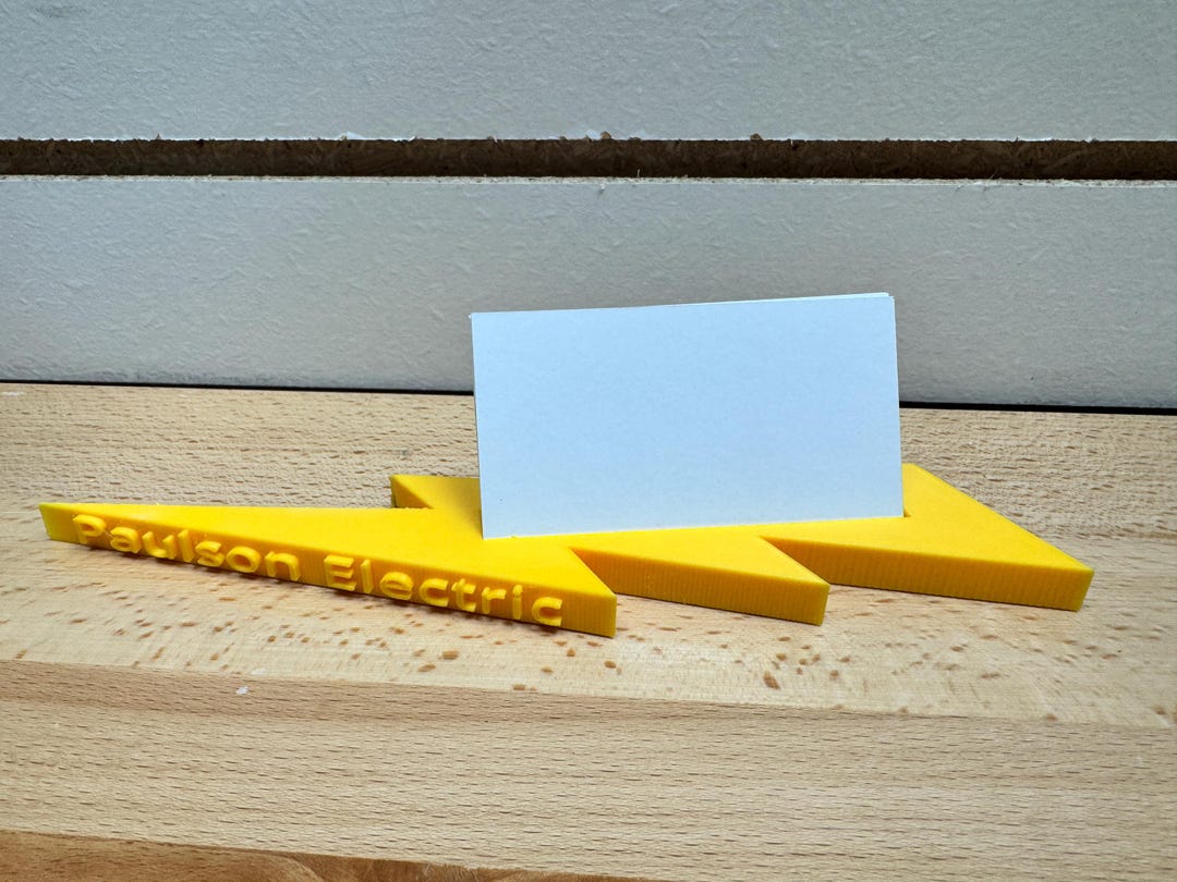 Custom Lightning Bolt Business Card Holder Personalized Electrician ...