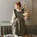 Long Vintage Apron, Linen Pinafore With Wings, Victorian Maids Apron, Cottagecore Linen Apron ...