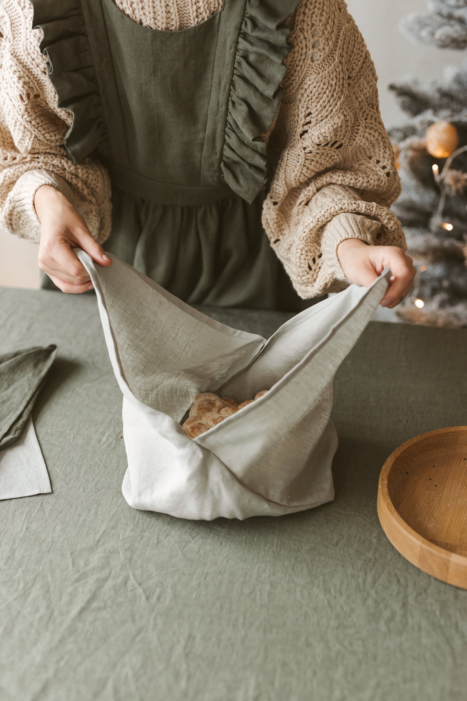 Long Vintage Apron Linen Pinafore With Wings Victorian Maids - Etsy