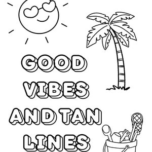 Summer Vibes Coloring Pages - Etsy