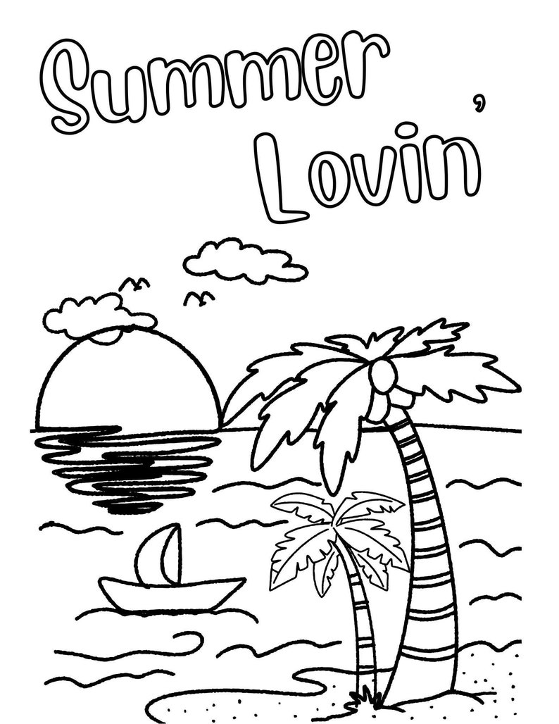 Summer Vibes Coloring Pages - Etsy