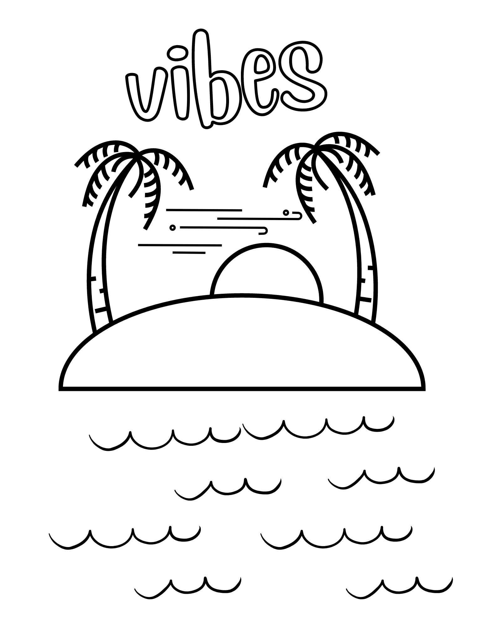 Summer Vibes Coloring Pages - Etsy