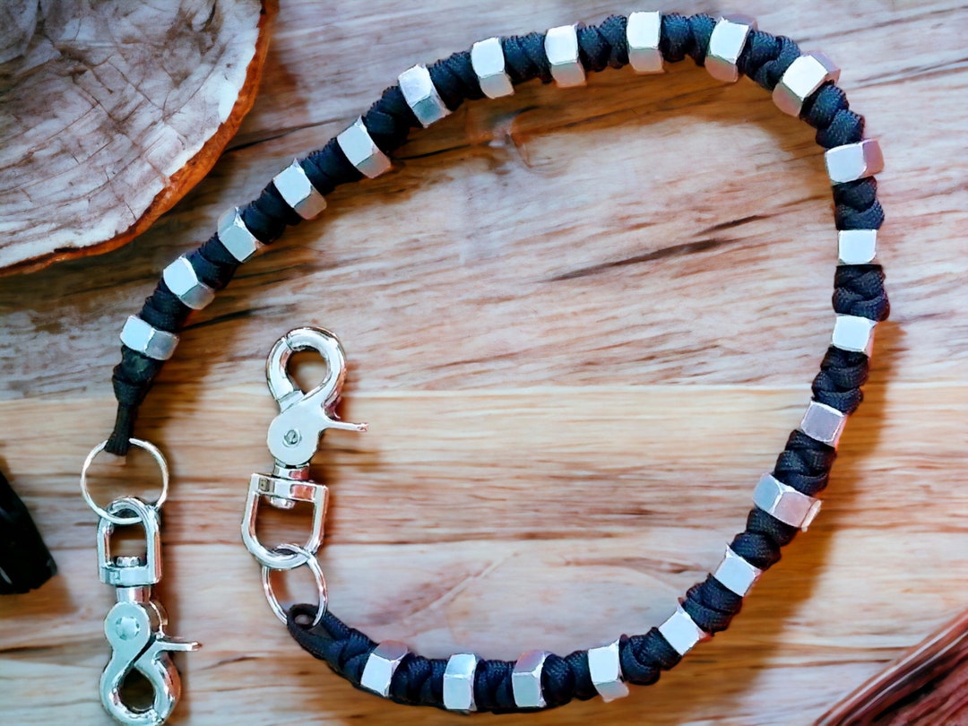 Hex Nut Wallet Chain, Biker Chain, Numerous Lengths, Black Silver Chain ...