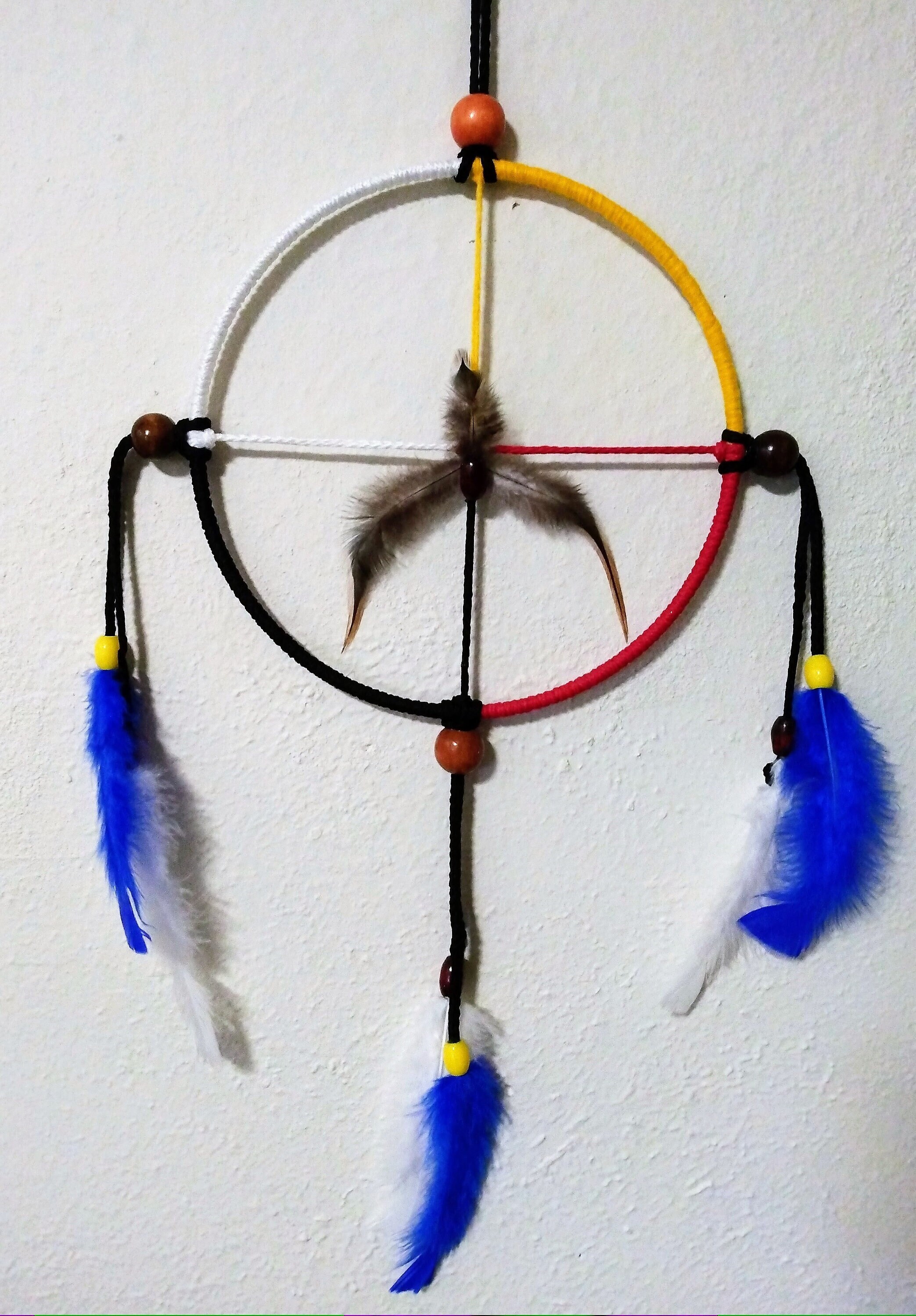 Blue Feather Medicine Wheel Native American Art Beaded - Etsy