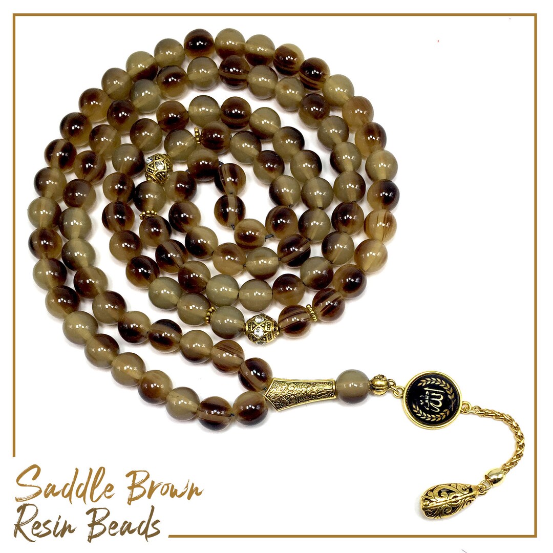 Big Saddle Brown Muslim Prayer Beads, Tesbih, Tasbih, Tasbeeh, Misbaha ...