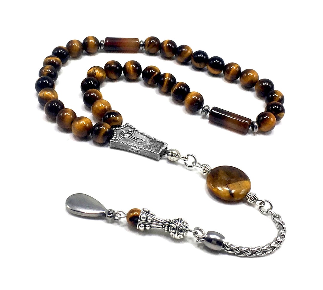 Tiger Eye Natural Stone Worry Stress Beads Prayer Beads Tesbih - Etsy