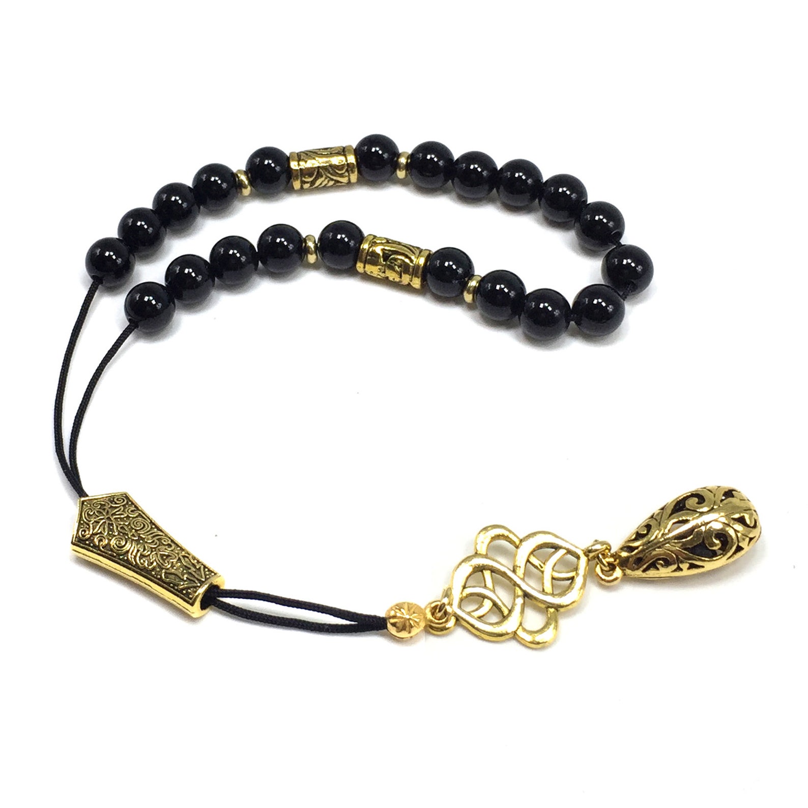 Black Onyx Stone Greek KOMBOLOI, Rosary, Worry Beads, Anxiety Beads ...