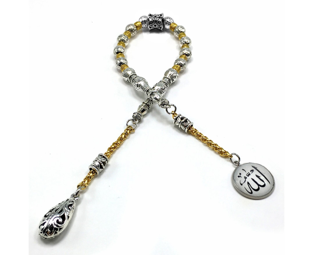 Silver Plated and Gold Zaza Worry Beads, Zaza Tesbih, Muslim Tasbih ...