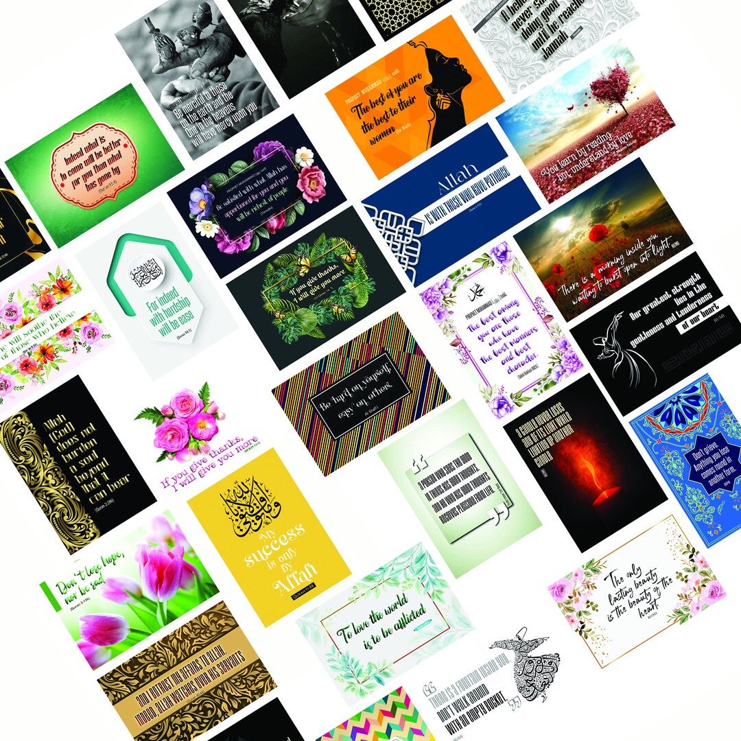 30 Pcs Islamic Stickers Muslim Stickers Quran Verse, Hadith and Islamic ...