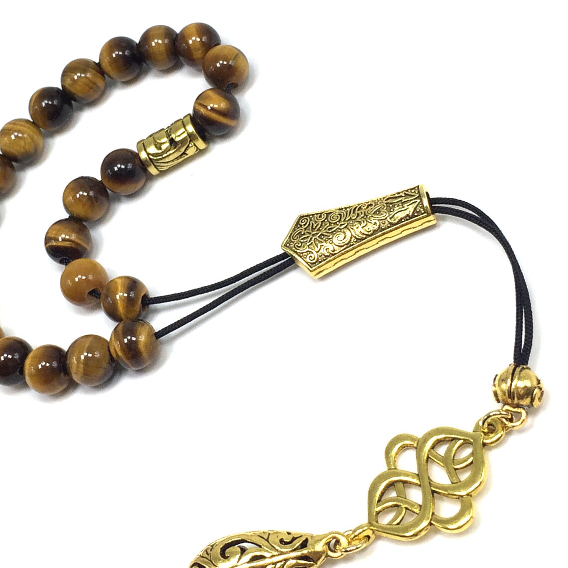 Tiger Eye Stone Greek KOMBOLOI, Rosary, Worry Beads, Anxiety Beads ...