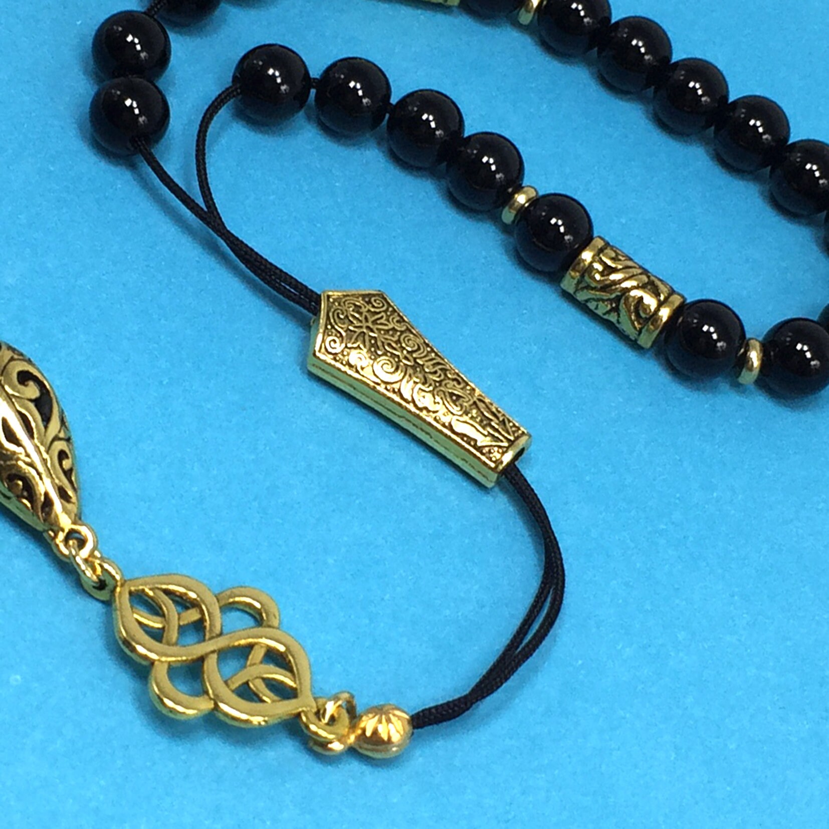 Black Onyx Stone Greek KOMBOLOI, Rosary, Worry Beads, Anxiety Beads ...