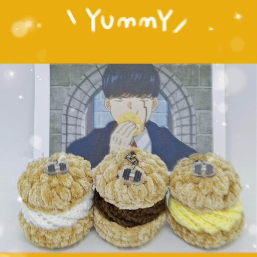 Crochet Mashle Choux Cream Puff Plush Keychain Wizard Anime - Etsy